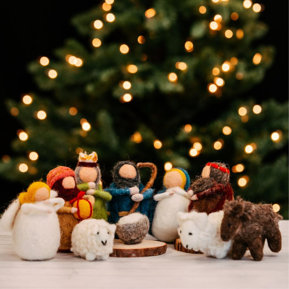 Colorful Felt Nativity Scene Manger Set of 10 – Artisan Variety