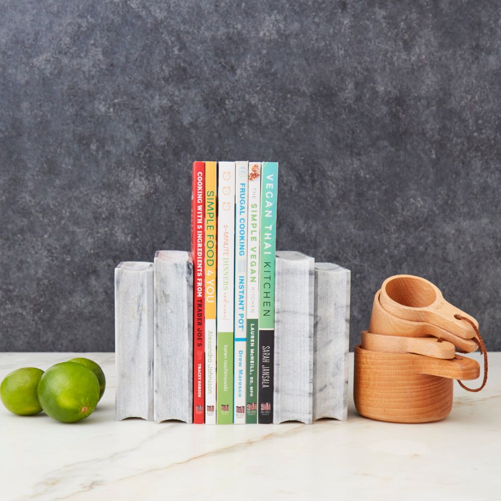 Gray Marble Book Sculpture Bookends – Artisan Variety