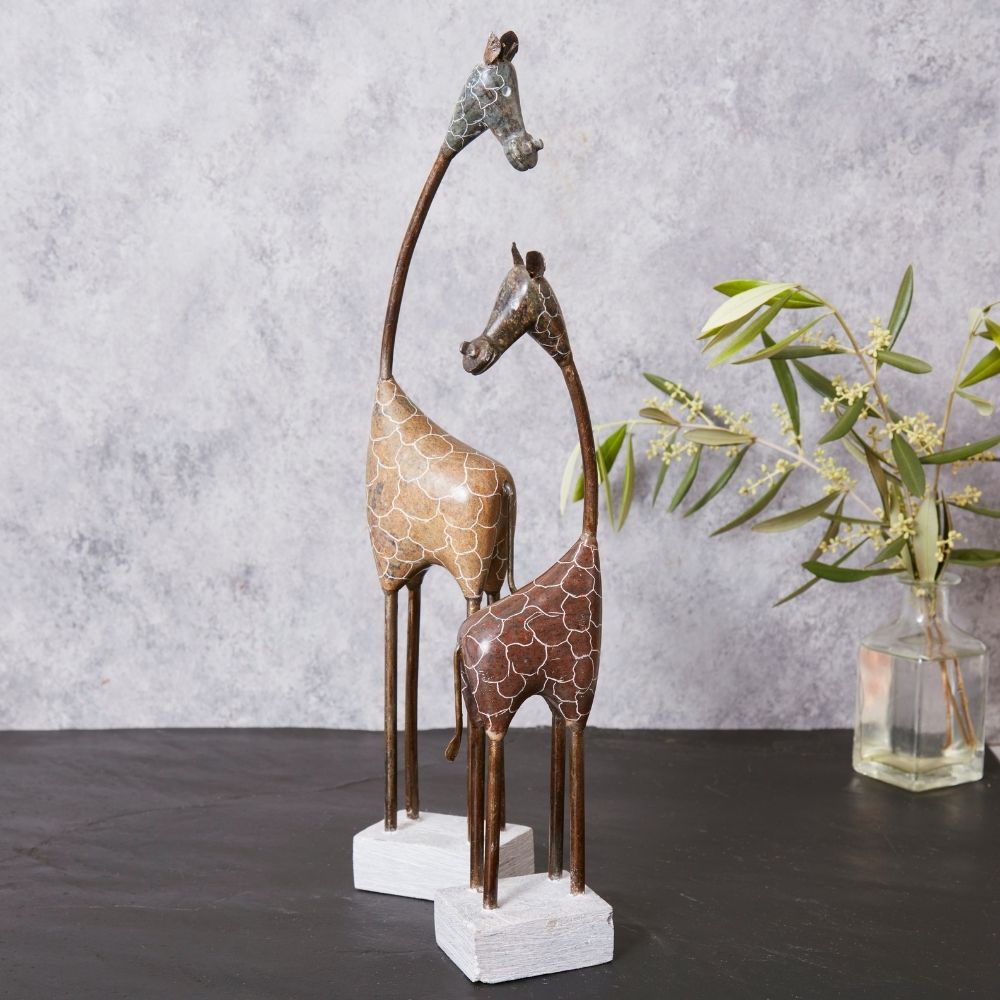 Shona Stone Short Tall Giraffe Sculpture Set – Artisan Variety