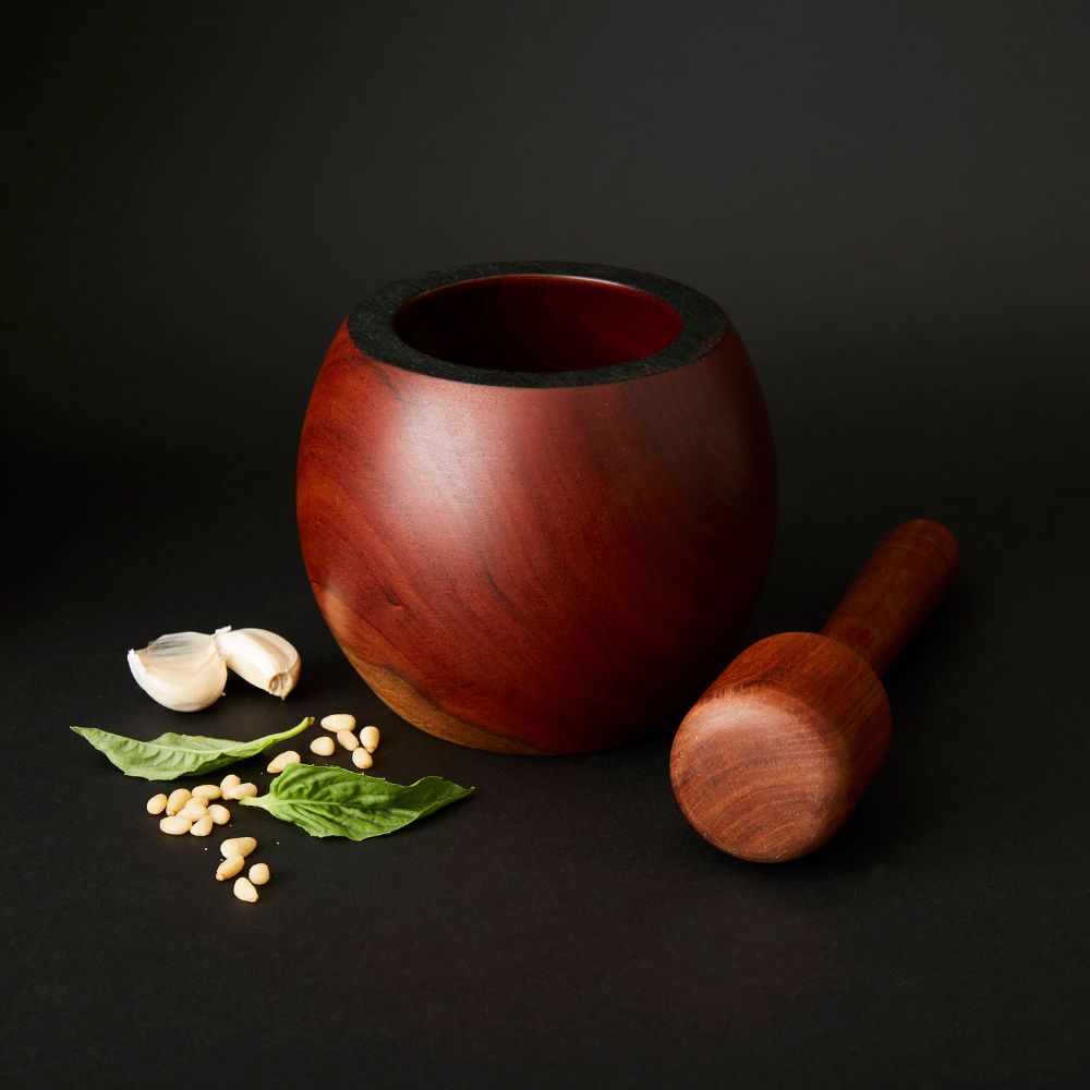 Nicaragua Tropical Natural Wood Round Mortar and Pestle – Artisan Variety